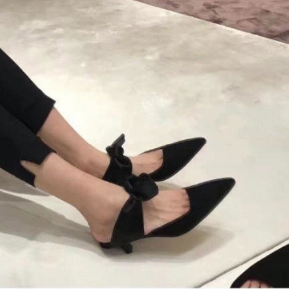 Shoes | The Row Coco Suede And Moire Mules | Poshmark